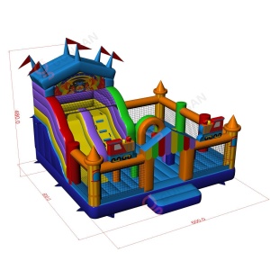 6x6 inflatable playground in an amusement park theme