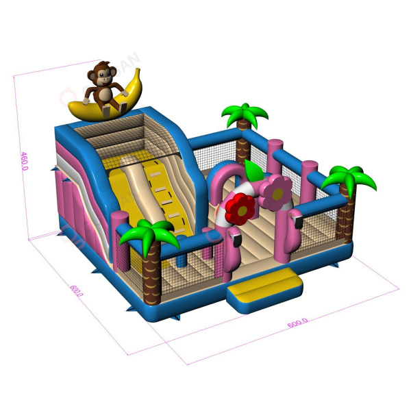 6x6 inflatable playground in Hawaiian theme