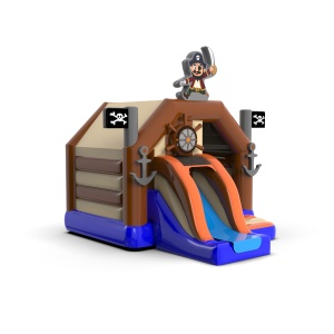 Inflatable pirate hut with slide