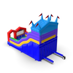 Inflatable slide with funfair theme