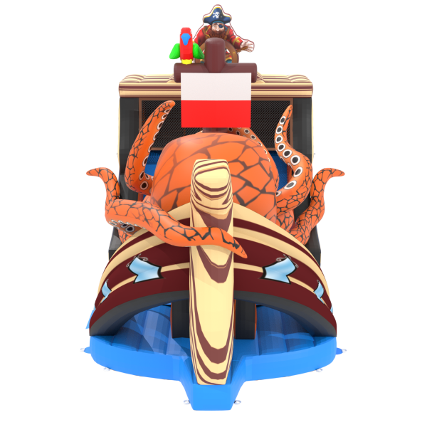 Inflatable slide Pirate Ship with octopus
